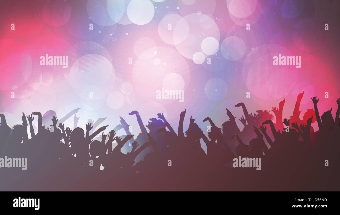Party People Crowd, Festive Disco Event Background - Vector ...