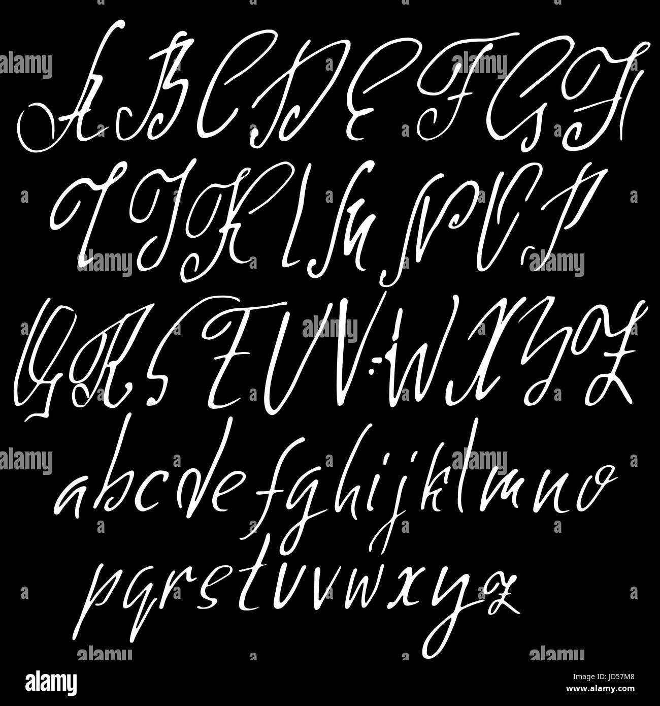 Hand drawn elegant calligraphy font. Modern brush lettering. Grunge ...