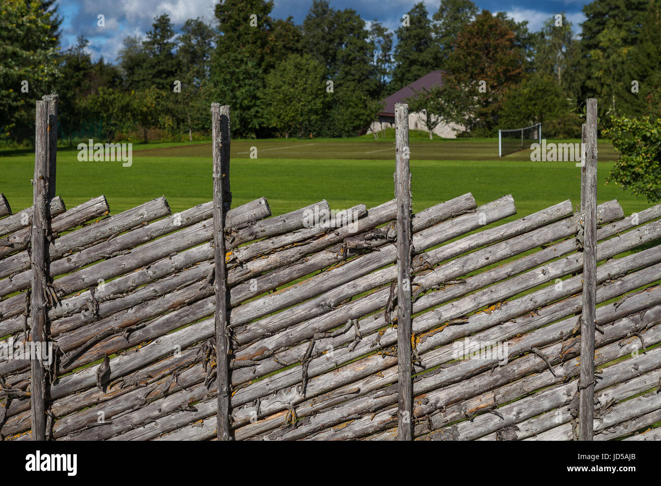 Traditional Swedish wooden fence Stock Photo - Alamy