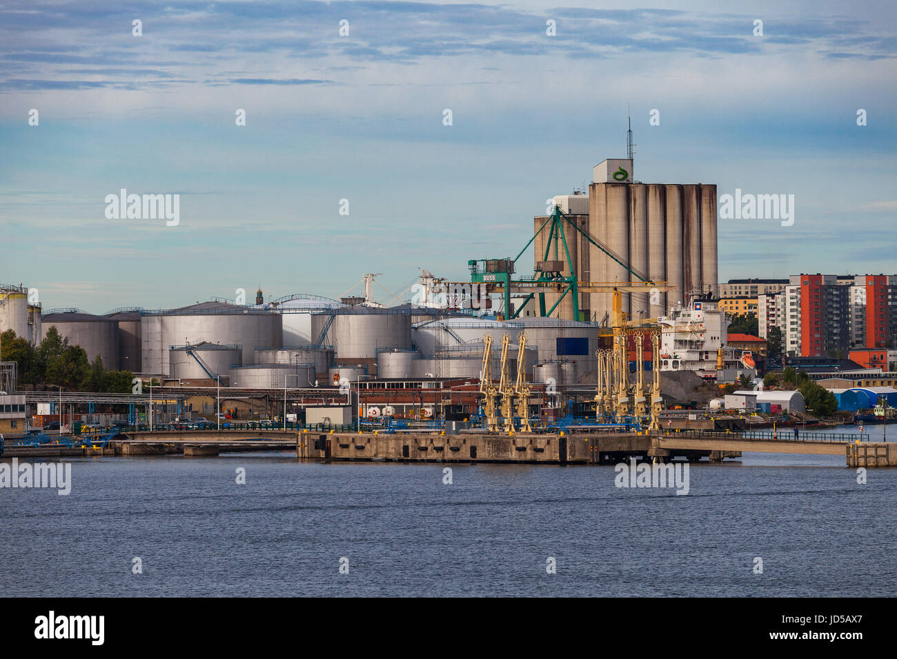 STOCKHOLM, SWEDEN - SEPTEMBER, 15, 2016: Oil loading and discharging ...