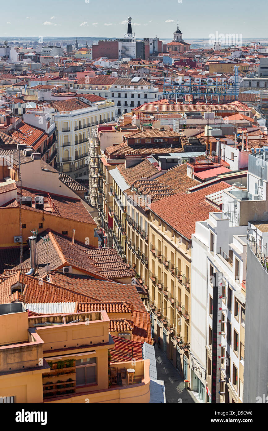 Madrid Aerial Cityscape from rooftop, Spain Stock Photo - Alamy