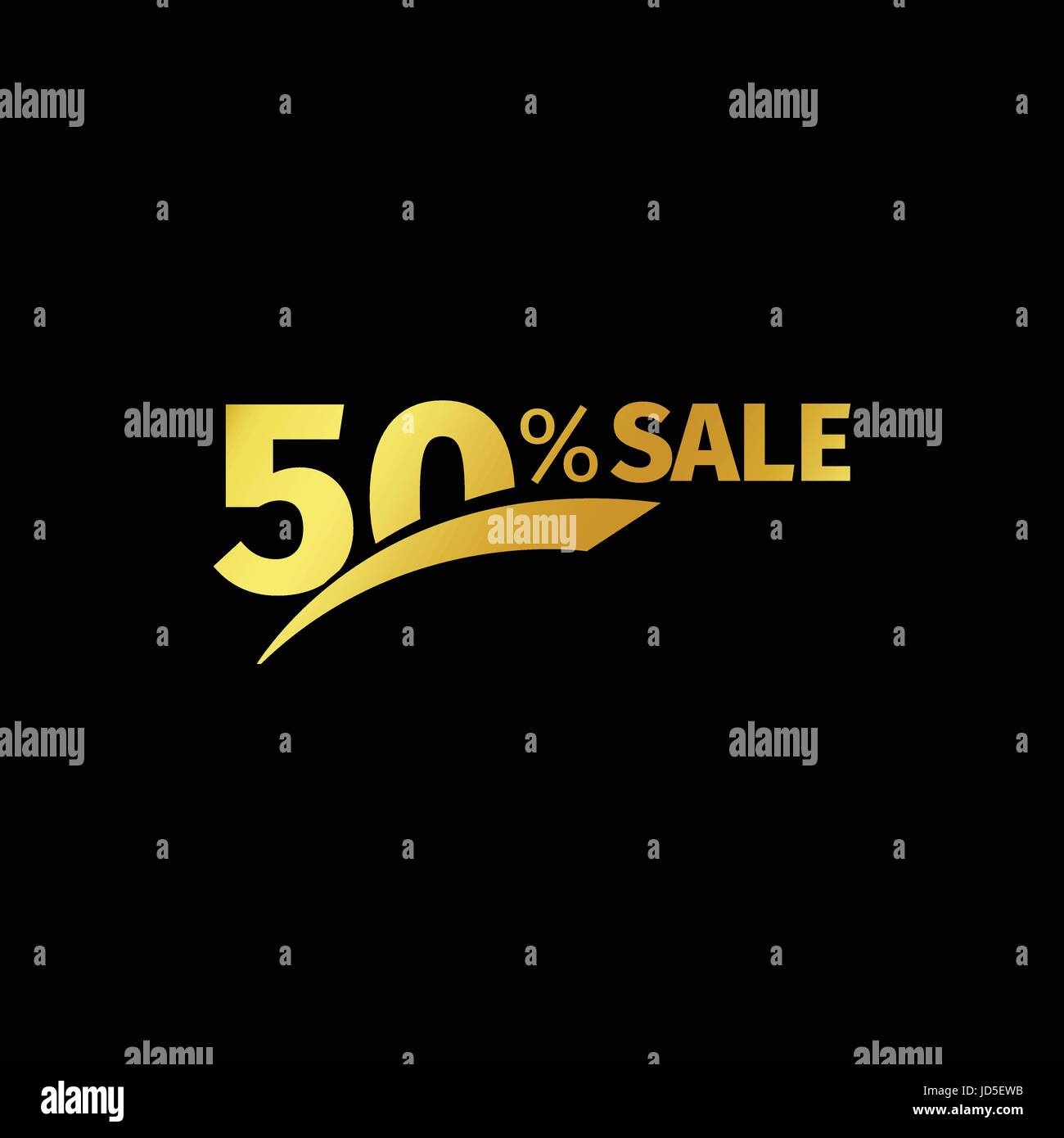 Black banner discount purchase 50 percent sale vector gold logo on a ...