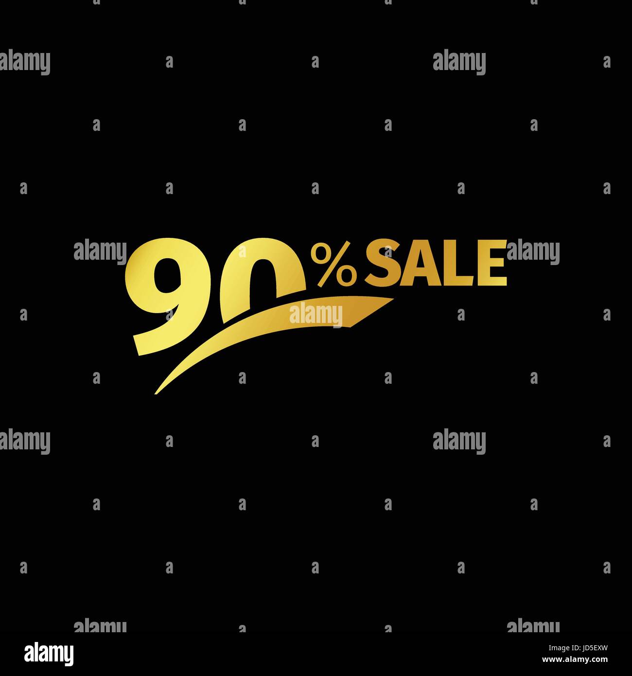 Black banner discount purchase 90 percent sale vector gold logo on a ...