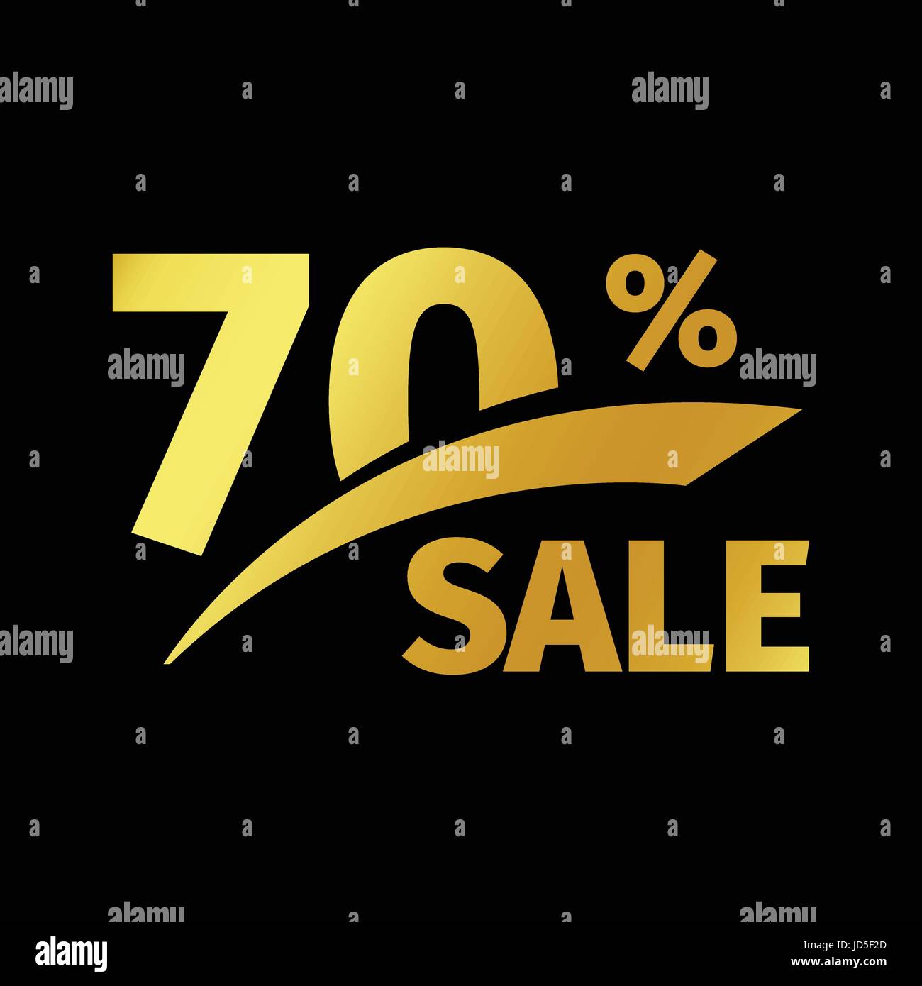 Black banner discount purchase 70 percent sale vector gold logo on a ...