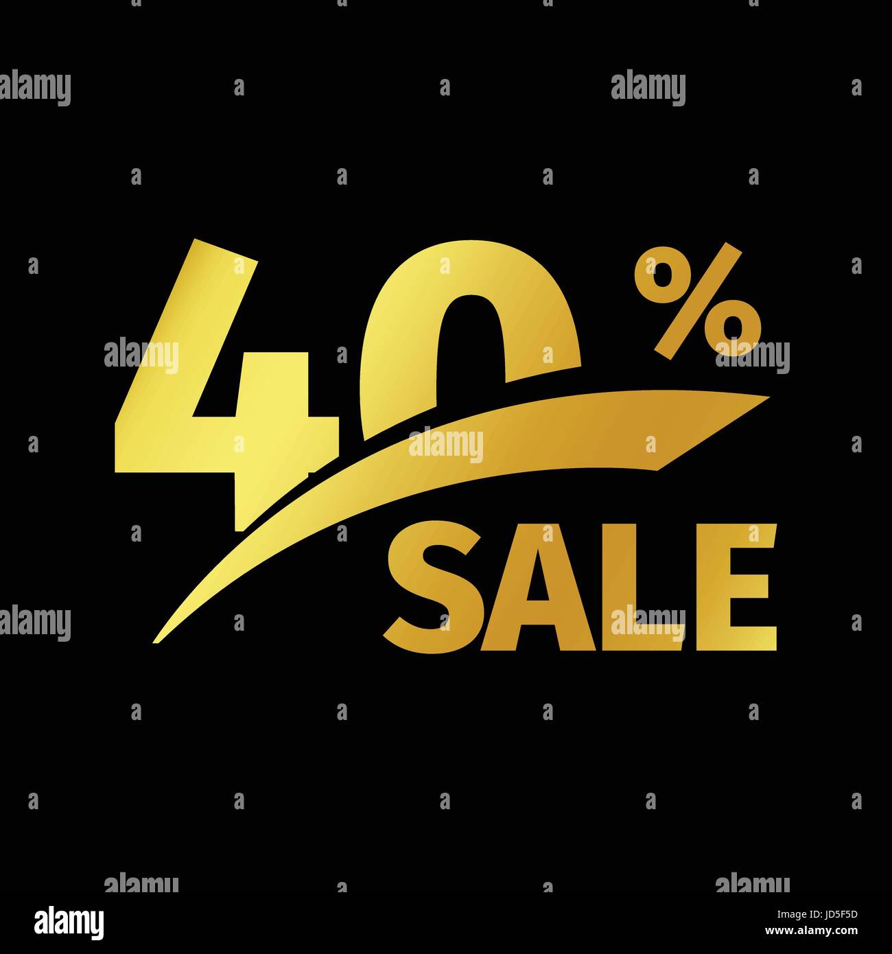 Black banner discount purchase 40 percent sale vector gold logo on a ...