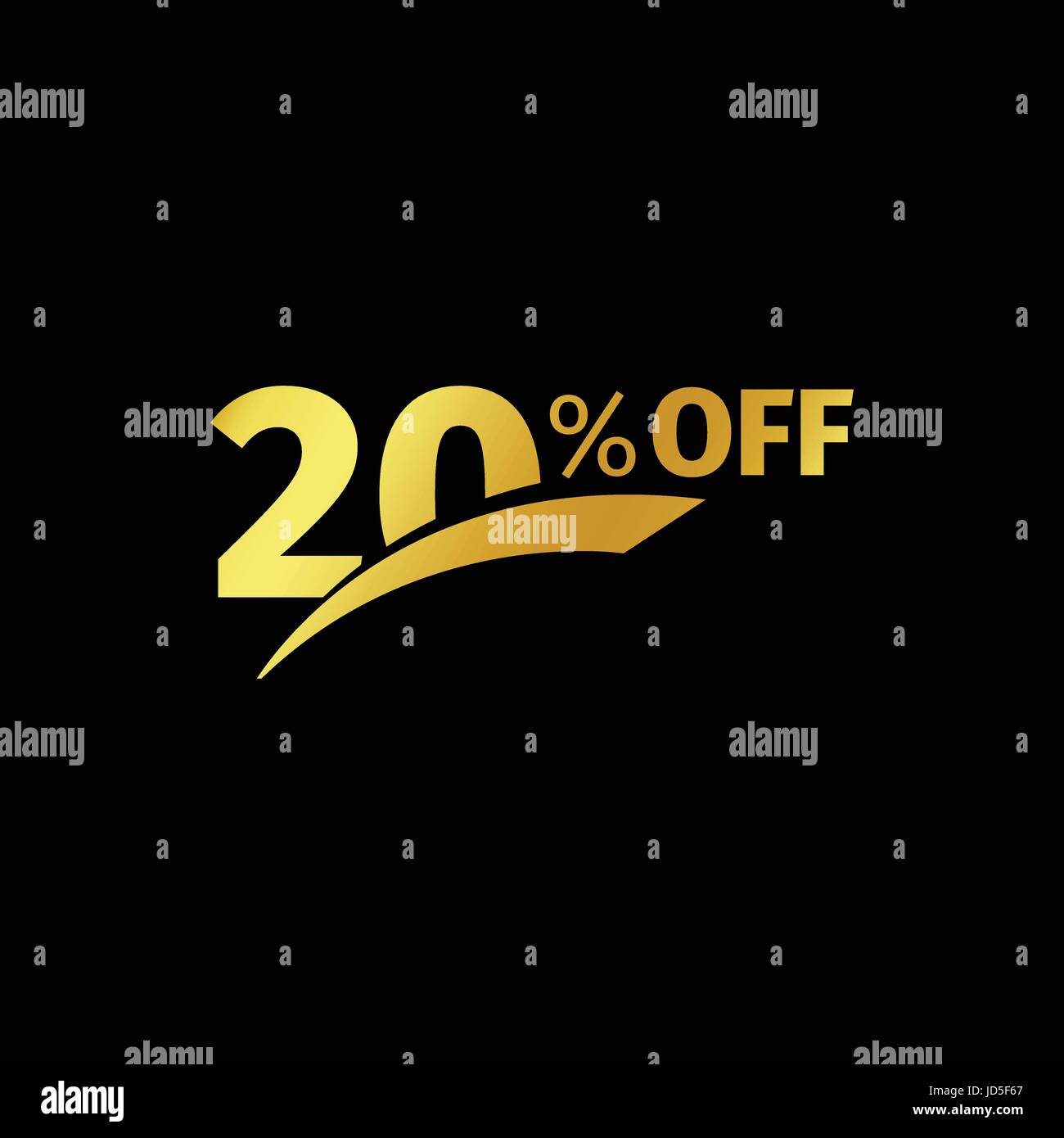 Black banner discount purchase 20 percent sale vector gold logo on a ...