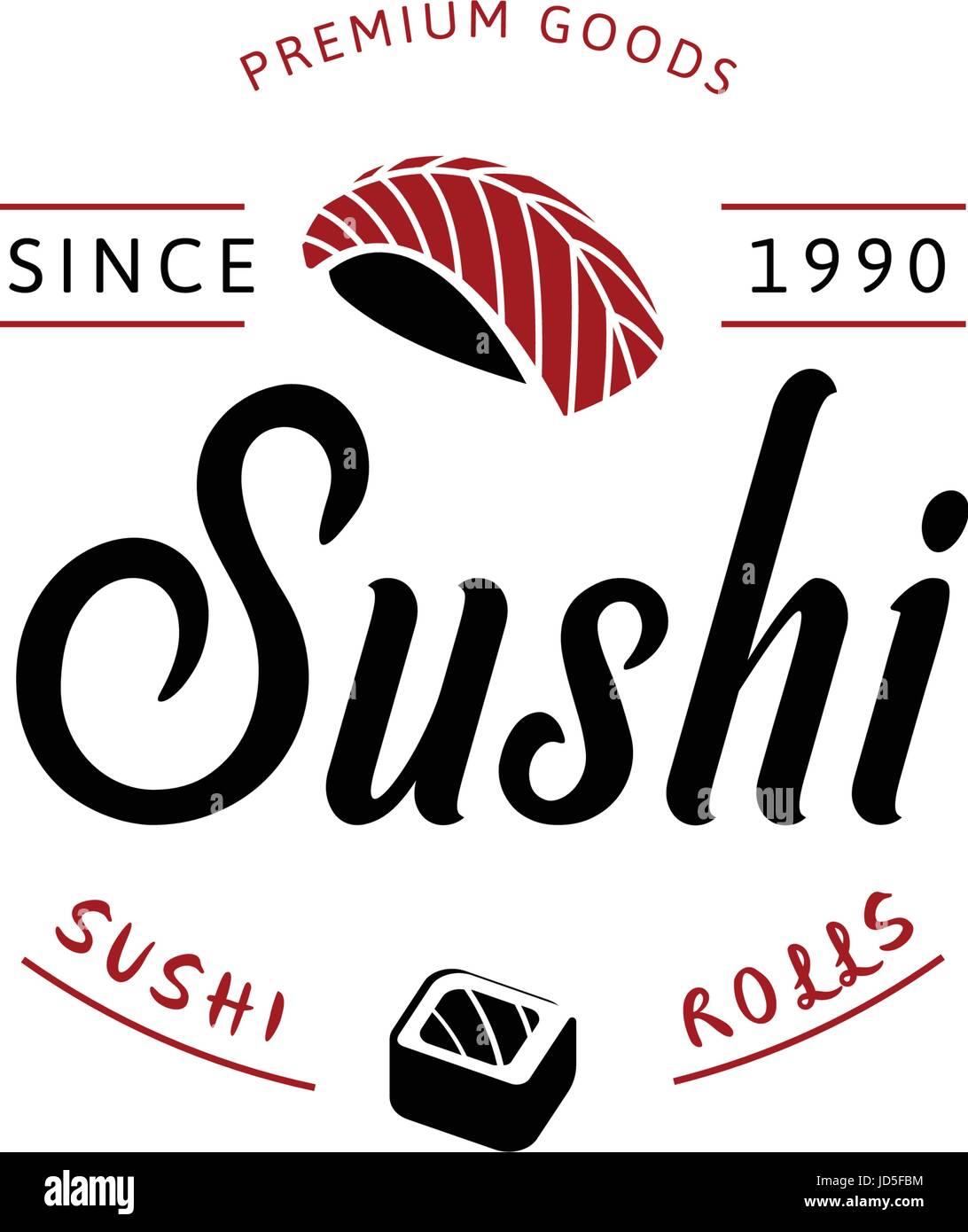 Vector logo and emblem for restaurants of Japanese food in a retro ...