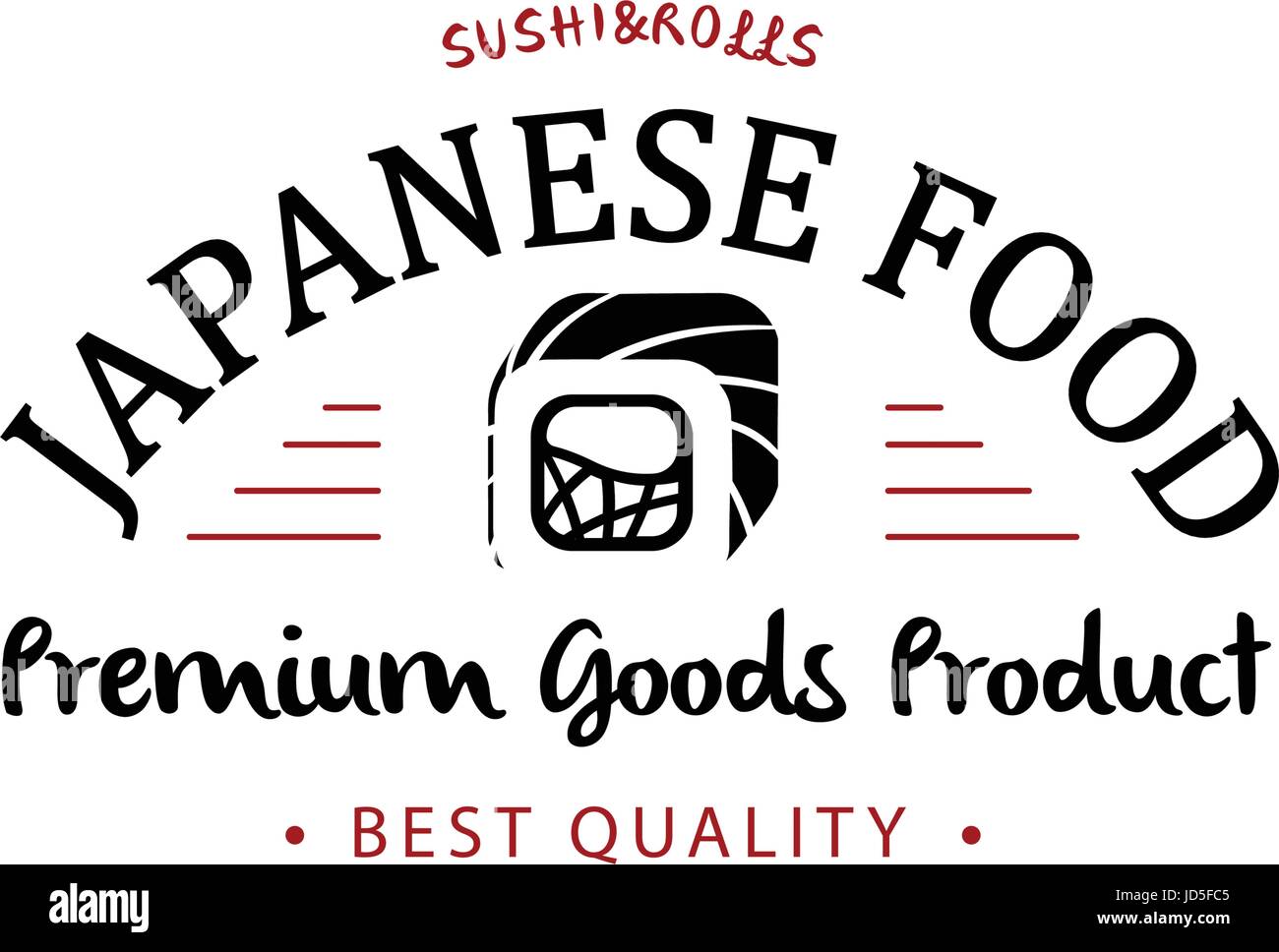 Vector logo and emblem for restaurants of Japanese food in a retro ...