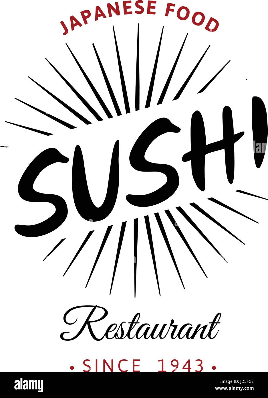 Vector logo and emblem for restaurants of Japanese food in a retro ...