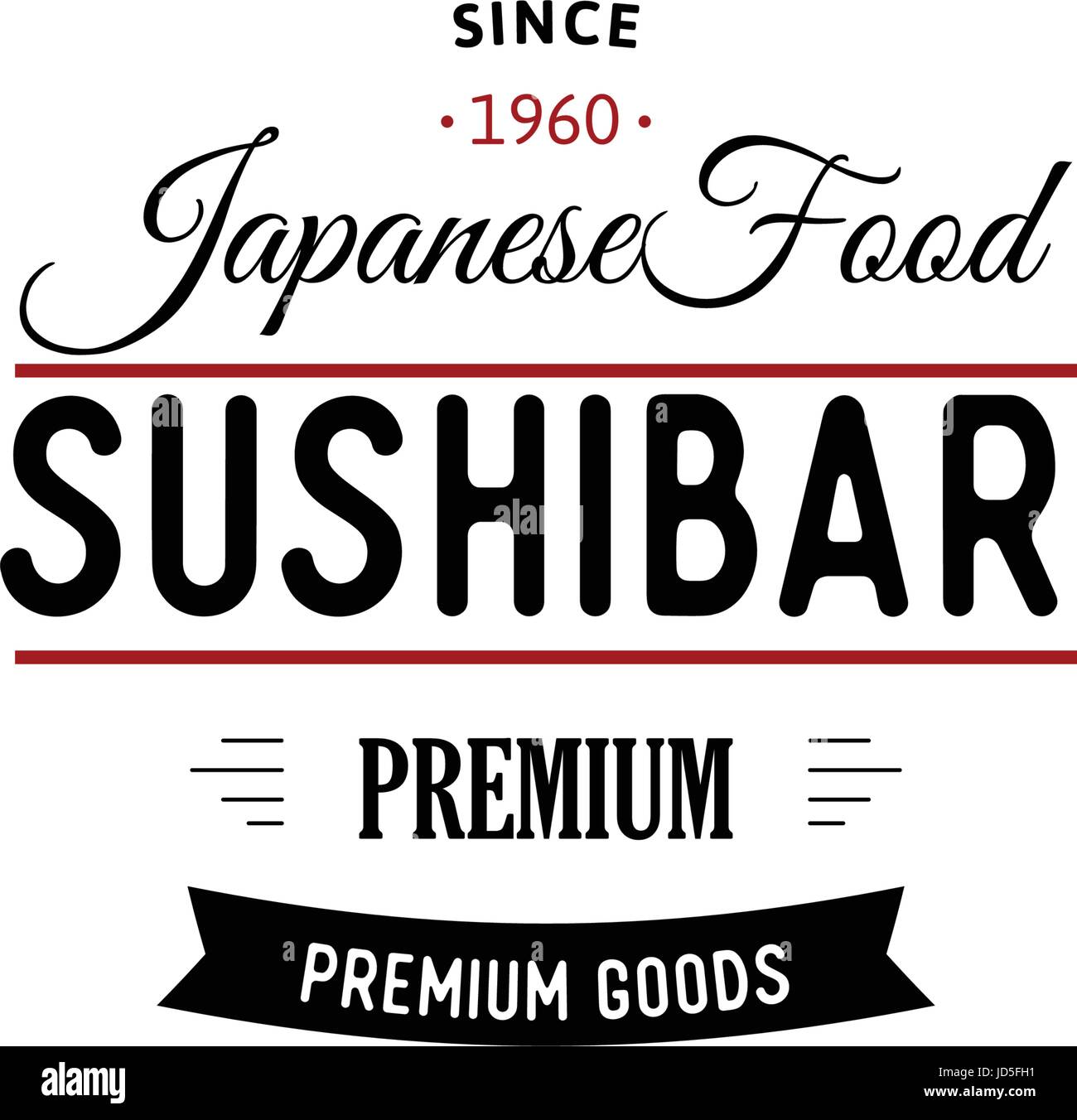 Vector logo and emblem for restaurants of Japanese food in a retro ...