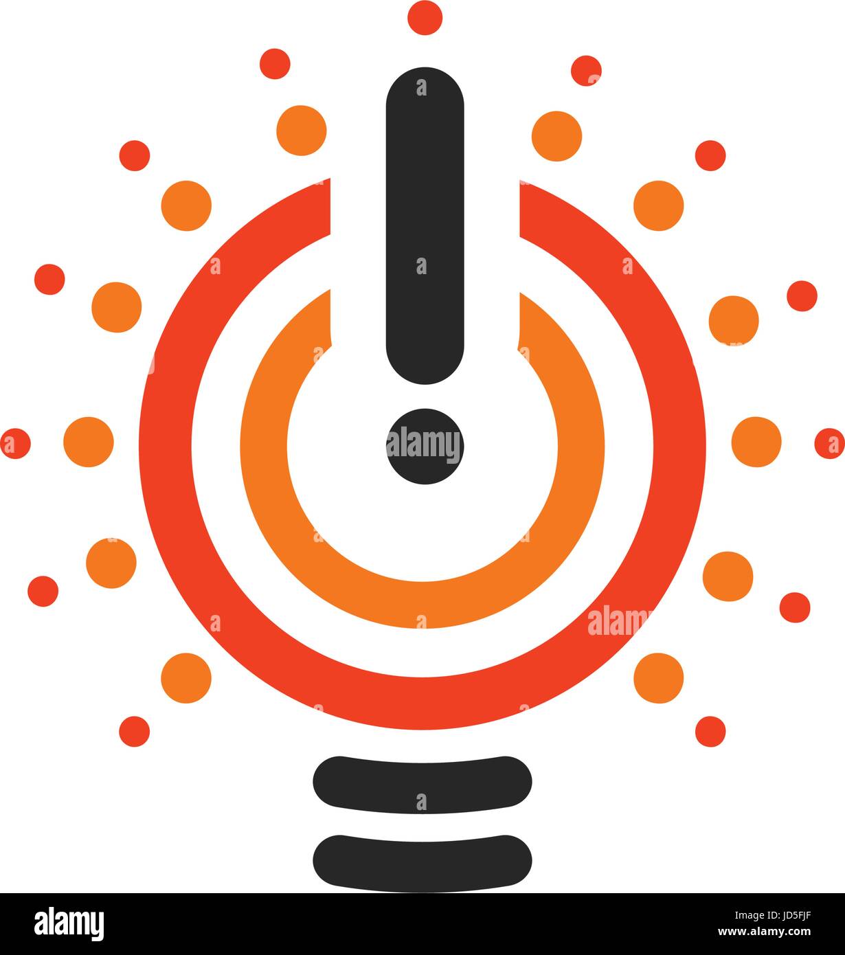 Vector lightbulbs with line, dots and beam logo. New idea symbol ...