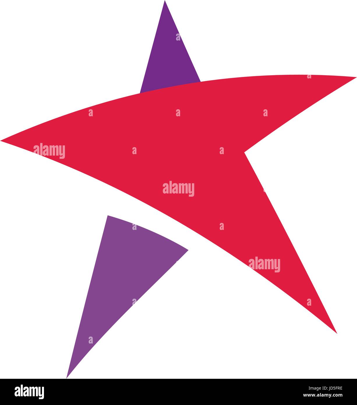 Fantastic isolated simple flat red and violet color star logo of ...