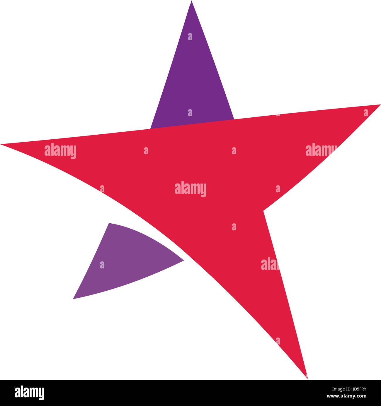 Fantastic isolated simple flat red and violet color star logo of ...