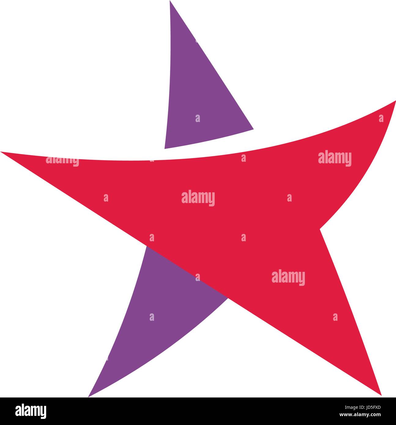 Fantastic isolated simple flat red and violet color star logo of ...
