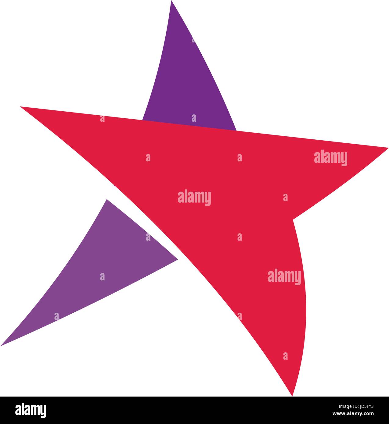 Fantastic isolated simple flat red and violet color star logo of ...