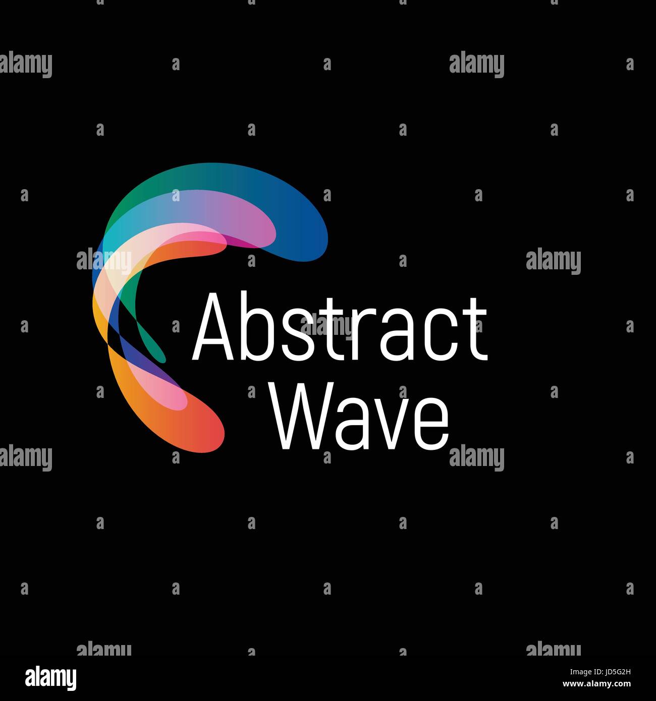 Wavy abstract vector logo. Smooth gradients and colorful cosmic and ...