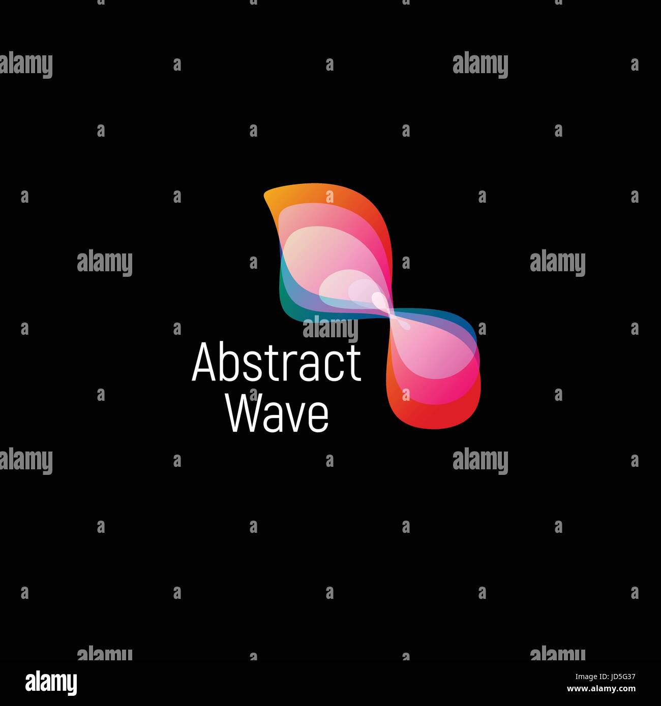 Wavy abstract vector logo. Smooth gradients and colorful cosmic and ...