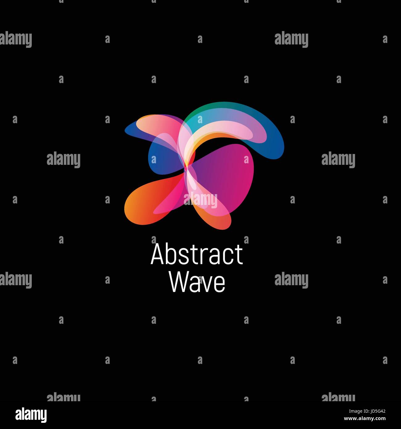Wavy abstract vector logo. Smooth gradients and colorful cosmic and ...