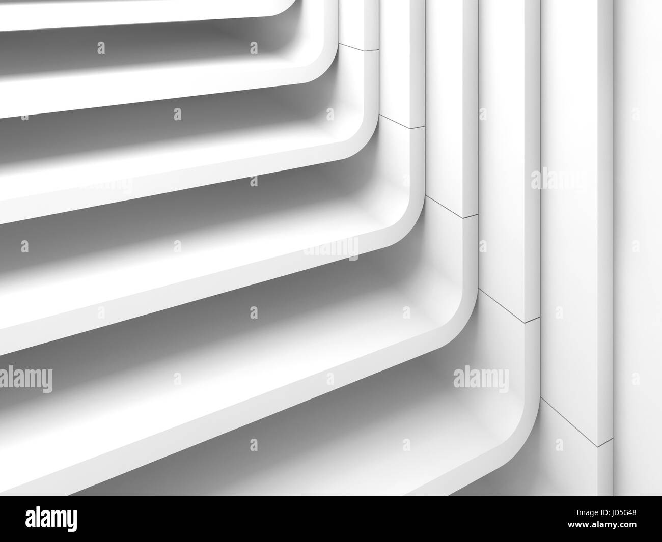 White abstract modern architecture background, curved stairs. 3d ...