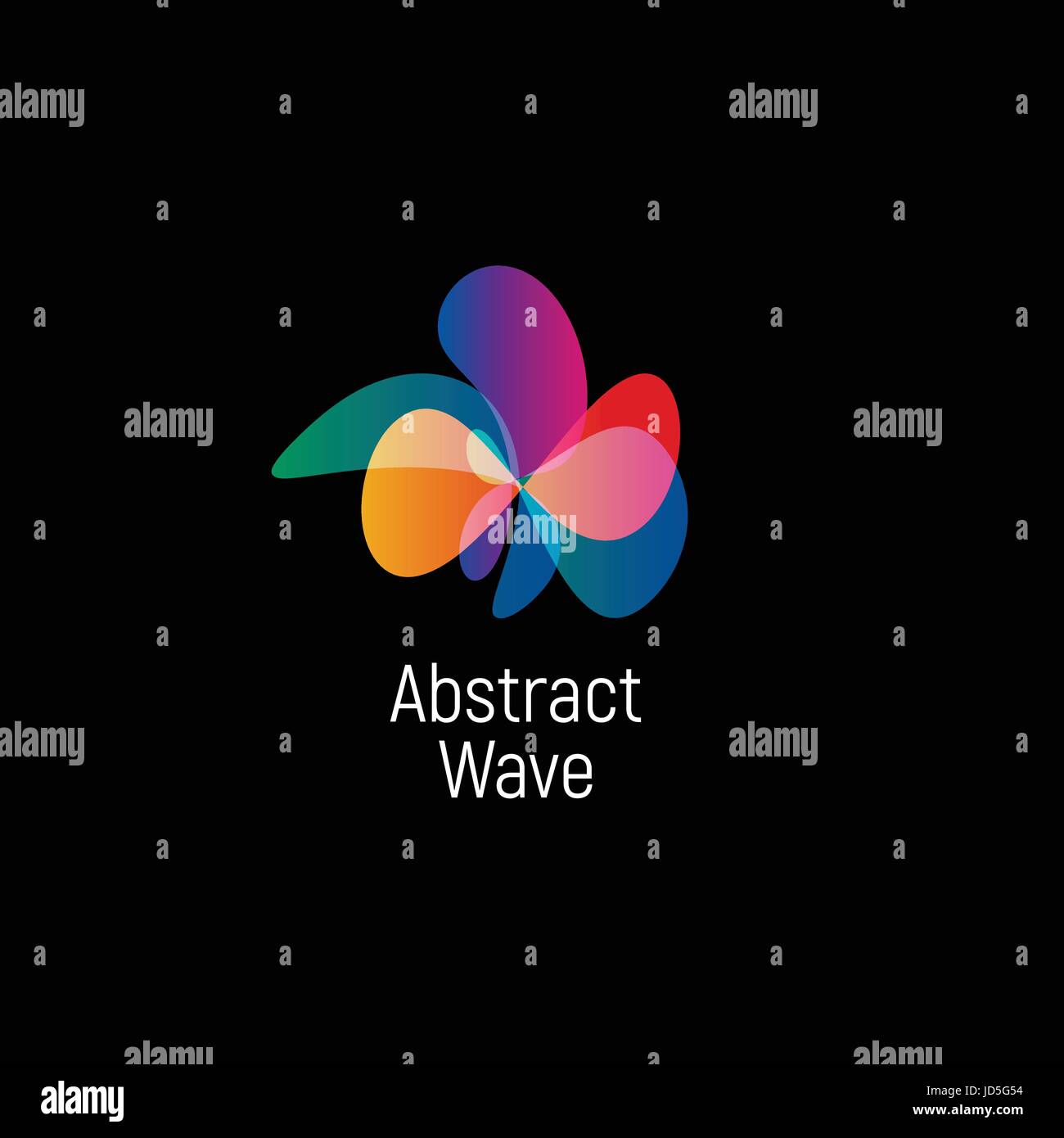 Wavy abstract vector logo. Smooth gradients and colorful cosmic and ...