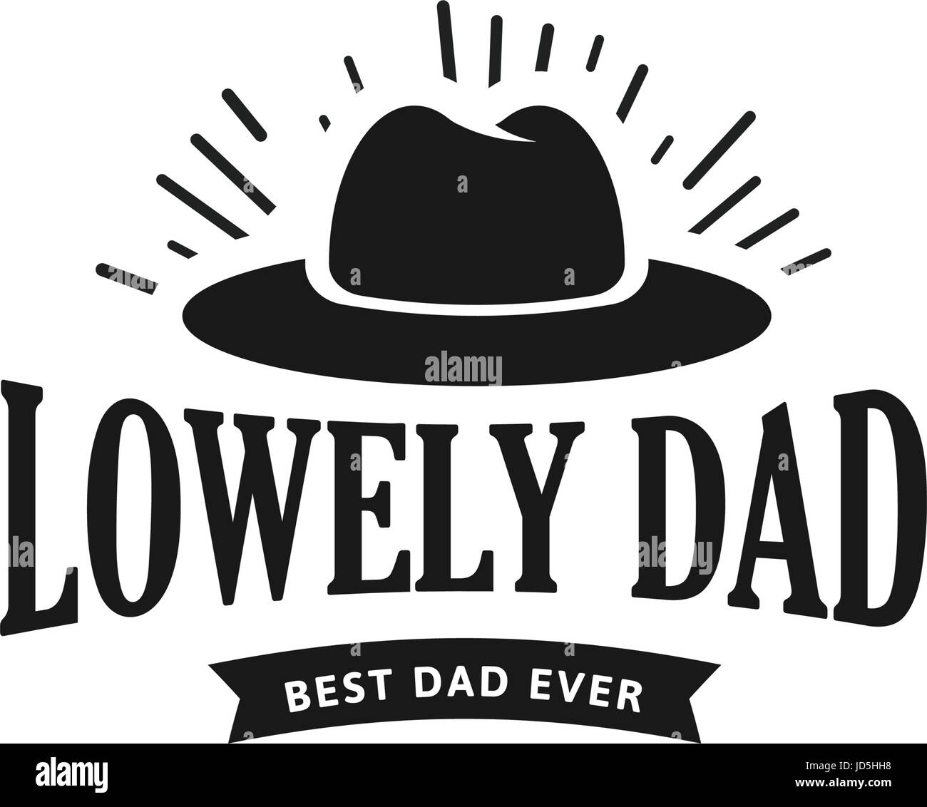 Happy Father s Day Design Collection. Set of black color vintage style ...