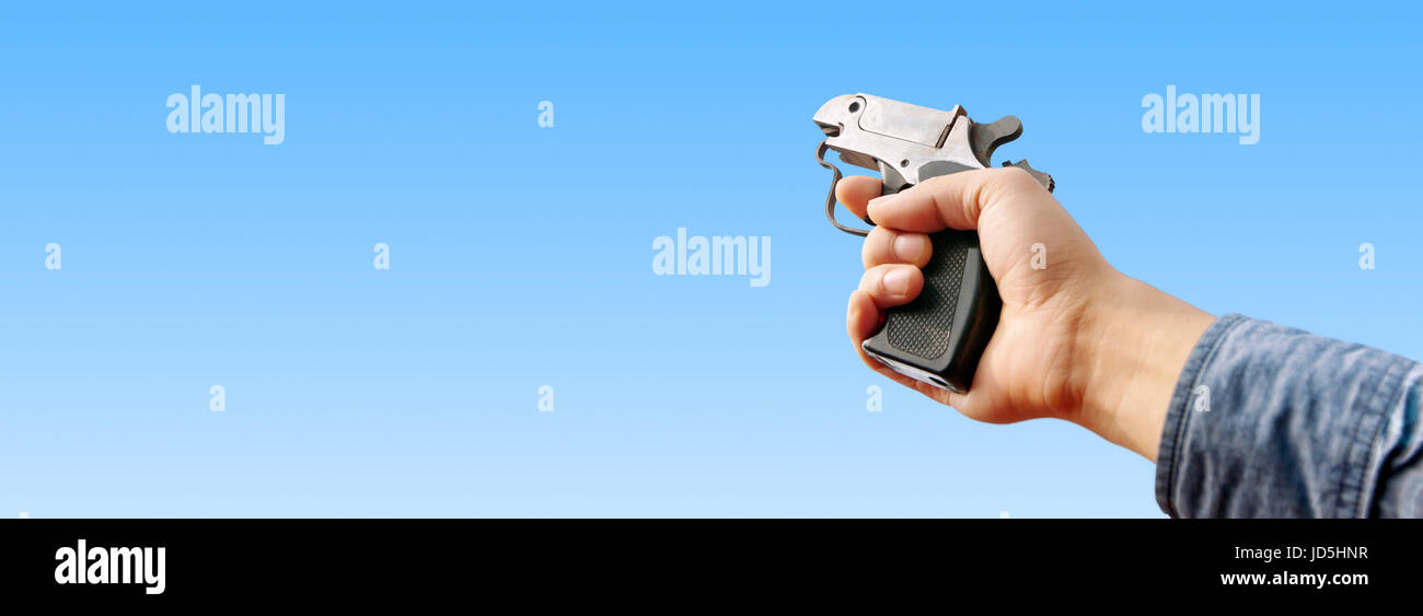 Track and field equipment (gun Stock Photo - Alamy