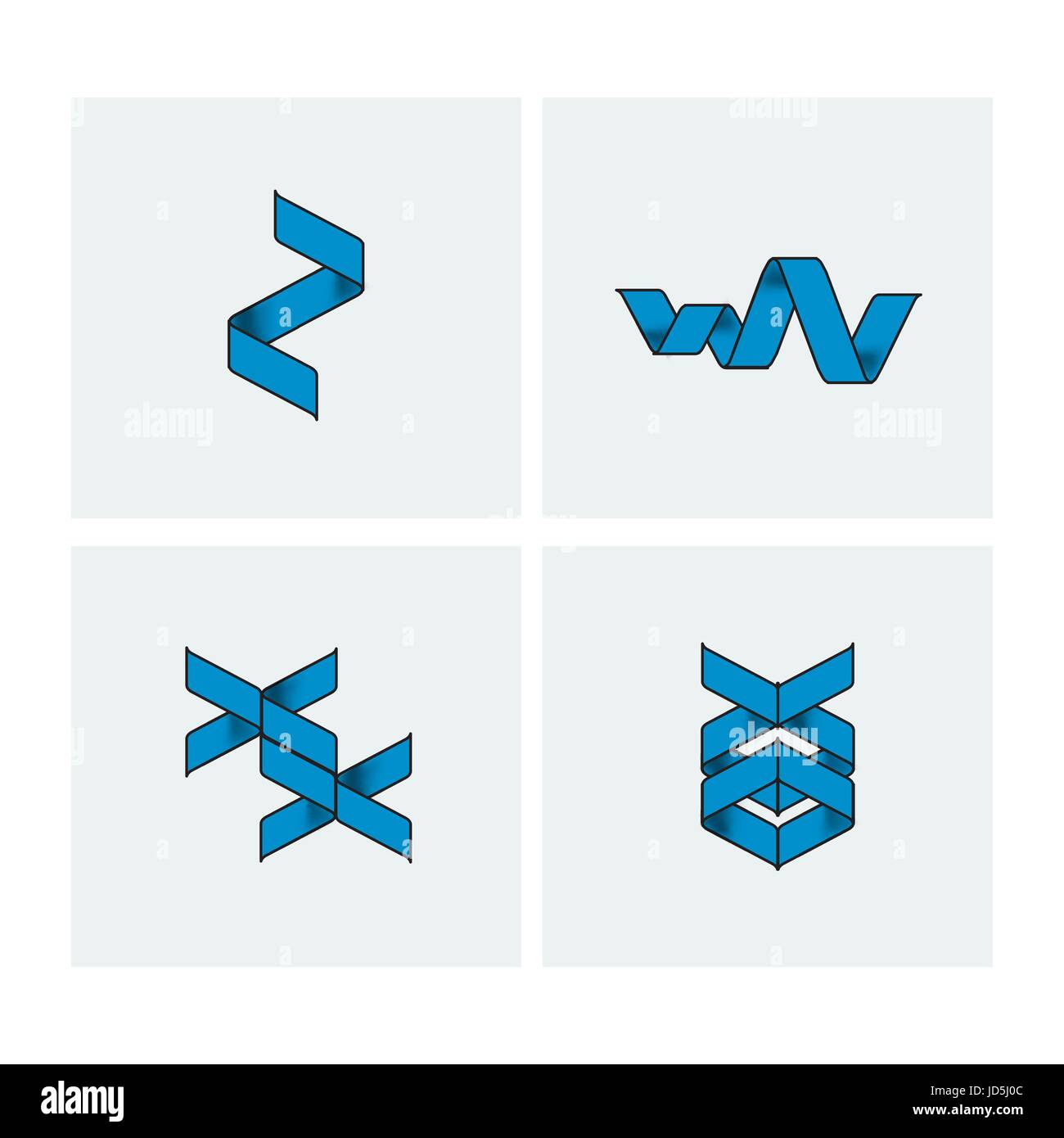 Set of symbol and shapes. Trendy icons and logotypes. Business signs ...