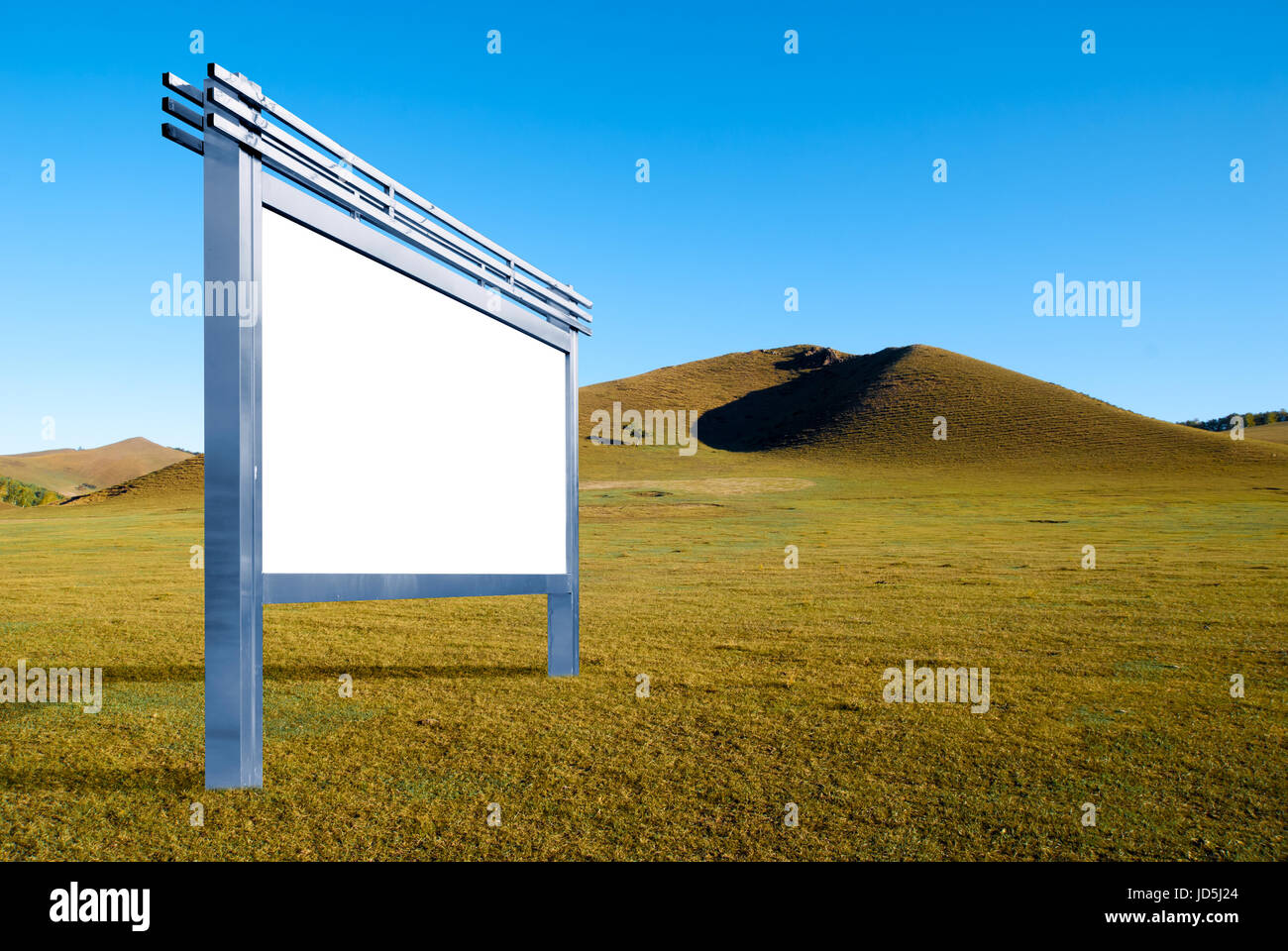 Billboards on the prairie, the natural scenery and the combination of ...