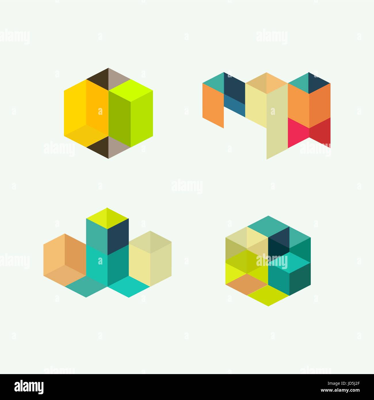 Set of symbol and shapes. Trendy icons and logotypes. Business signs ...