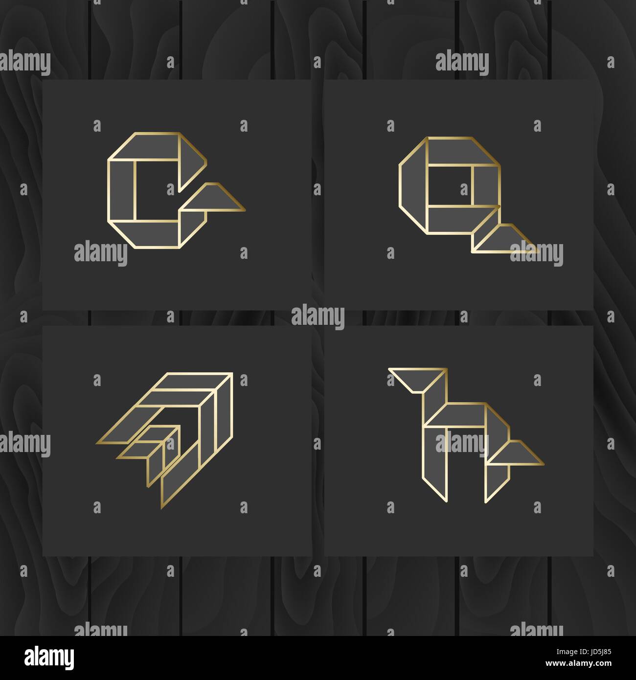 Set of symbol and shapes. Trendy icons and logotypes. Business signs ...