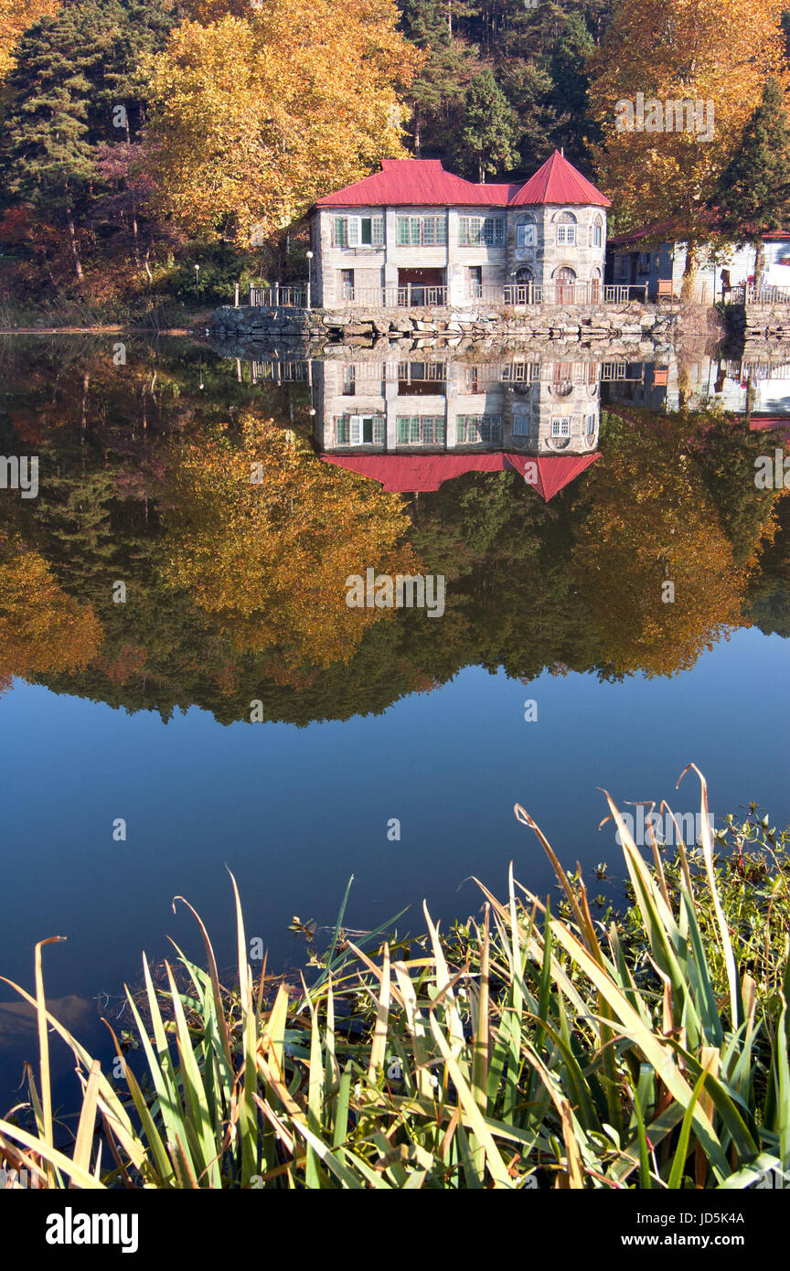 Autumn, the countryside scenery, the lake house Stock Photo - Alamy