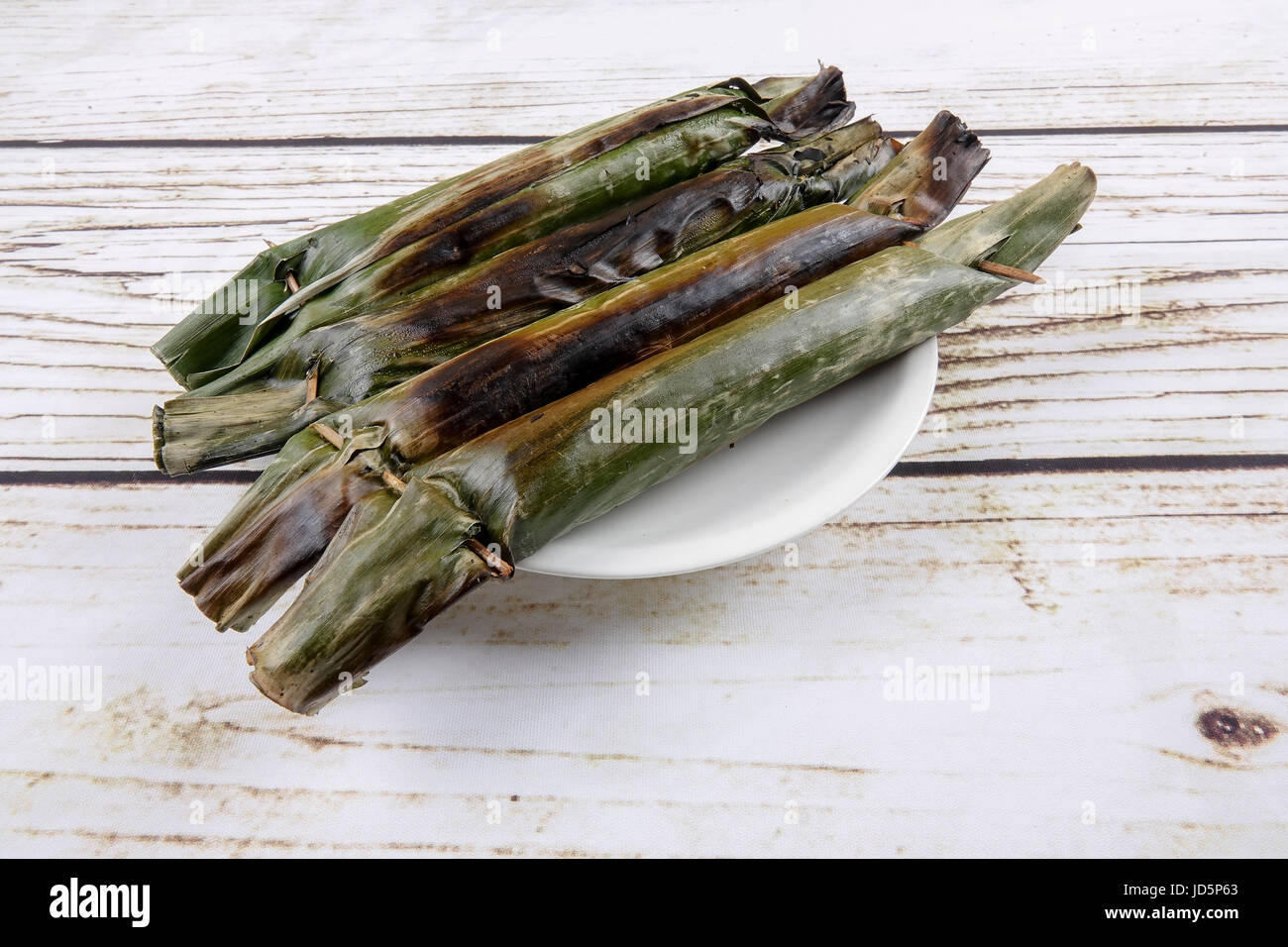 Pulut panggang or grilled glutinous rice package, Malay or Nonya ...