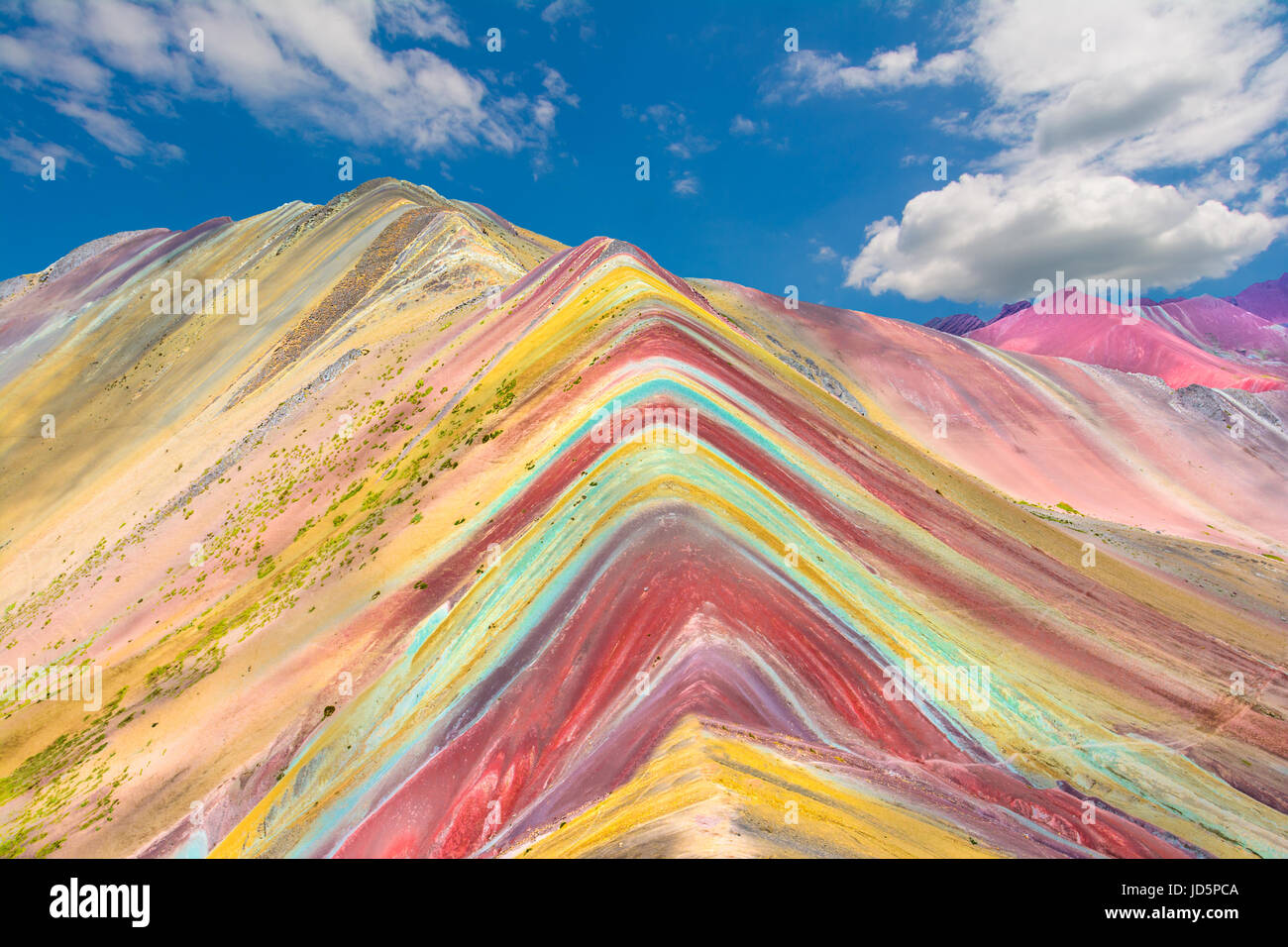 Vinicunca (Montana de Siete Colores), or Rainbow Mountain, Pitumarca ...