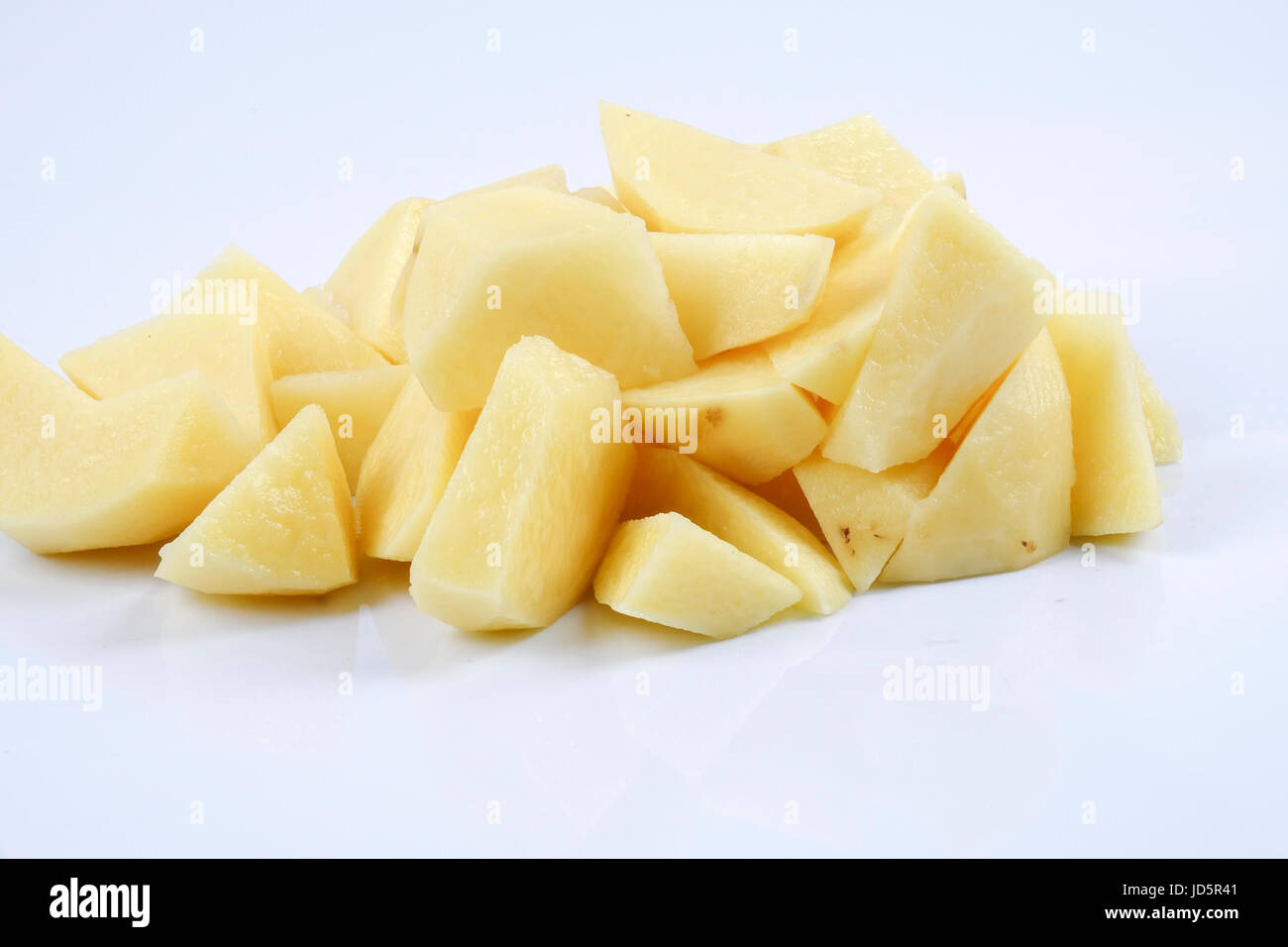 Fresh raw potato on white background Stock Photo - Alamy