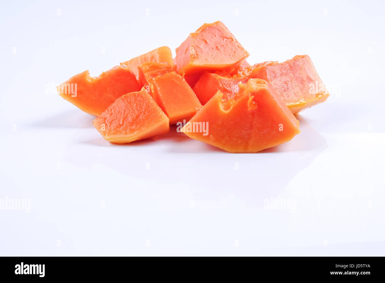 slice papaya isolated on white background. Top view Stock Photo - Alamy