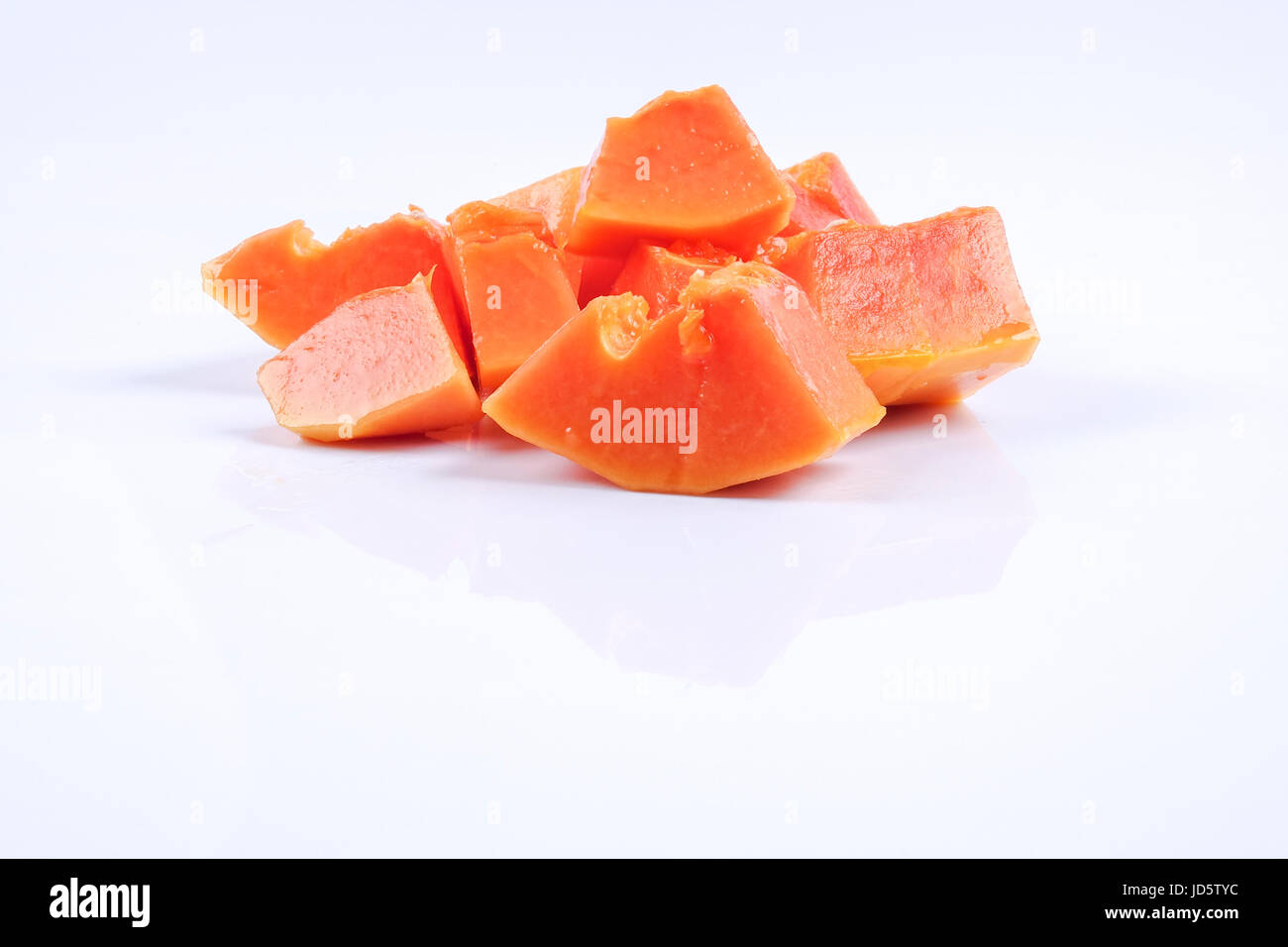 slice papaya isolated on white background. Top view Stock Photo - Alamy
