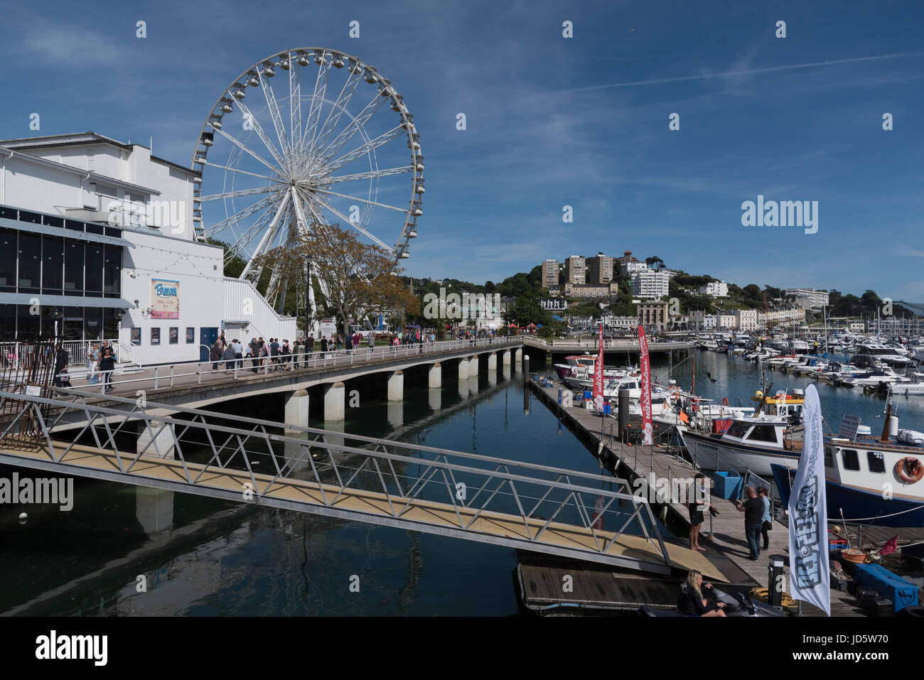 Torquay seafront and big wheel loking towards Beacon Quay.Torquay Devon ...