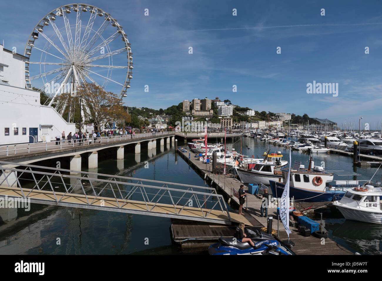 Torquay seafront and big wheel loking towards Beacon Quay.Torquay Devon ...