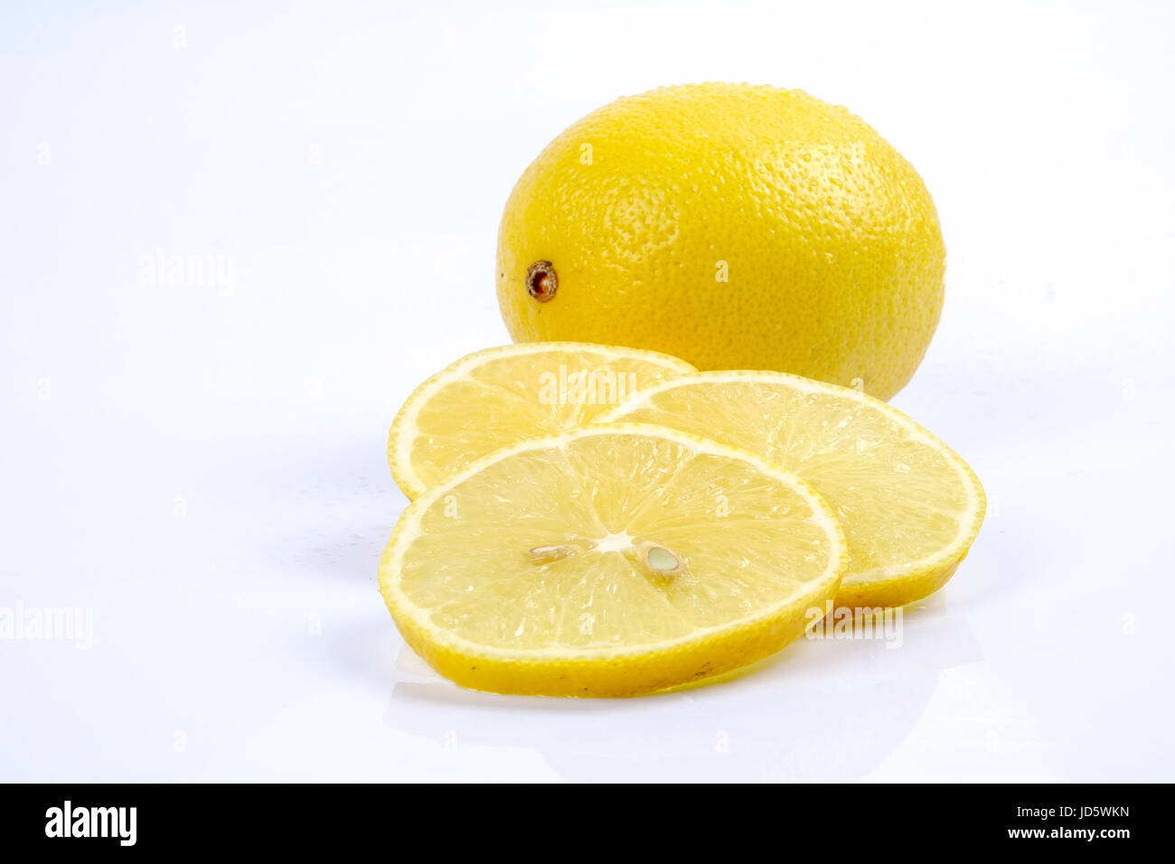 Fresh ripe lemons. Isolated on white background. Top view Stock Photo ...