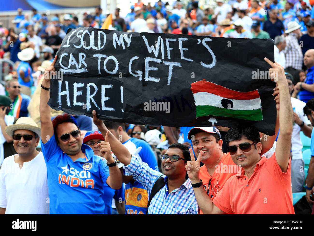 India fans in the stands during the ICC Champions Trophy final at The ...