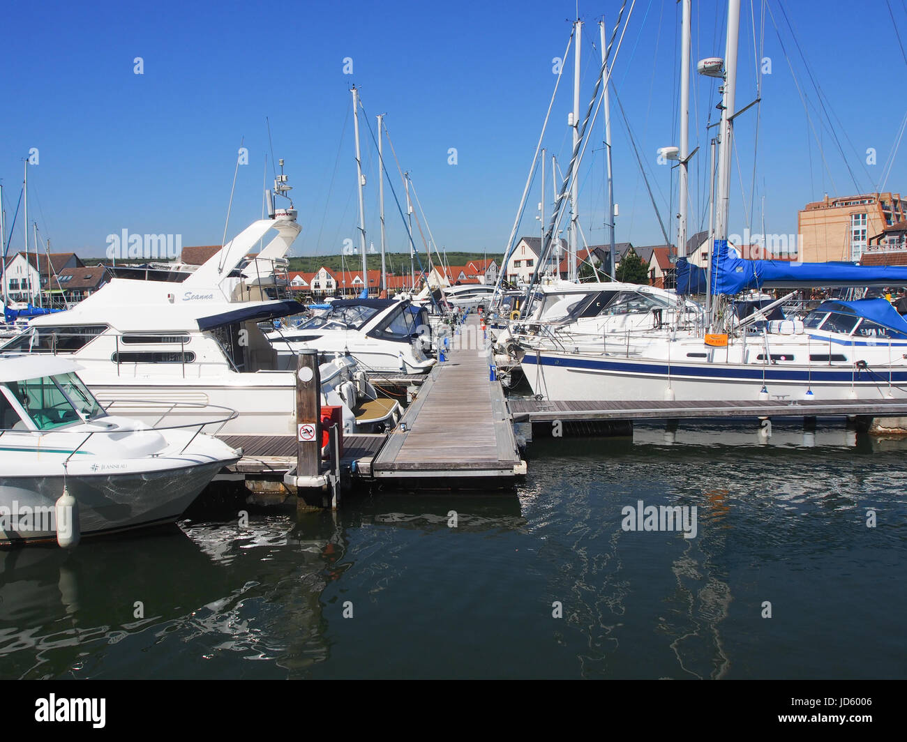 Yachts pleasure craft and restaurants at Port Solent, Portsmouth ...