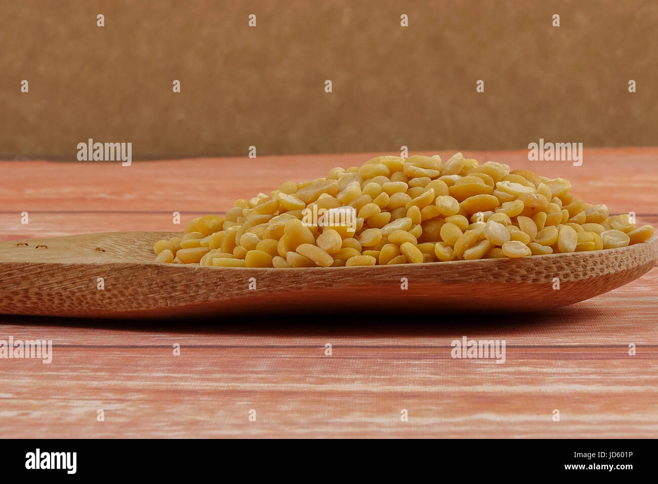 Toor dal, famous Indian legume also called yellow Pigeon peas Stock ...