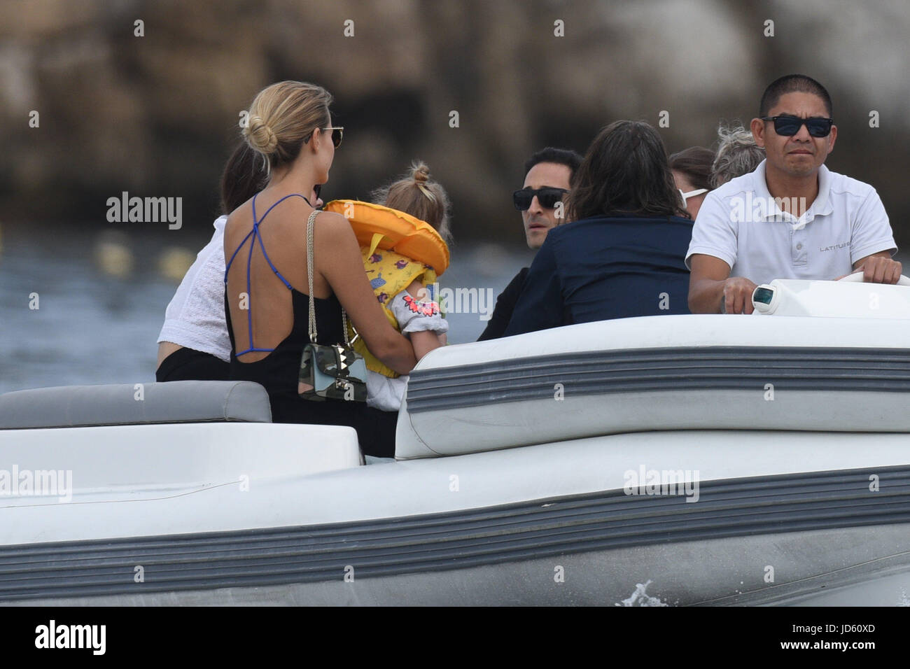 Adrien Brody and his family leaving the Eden Roc Hotel in Antibes ...