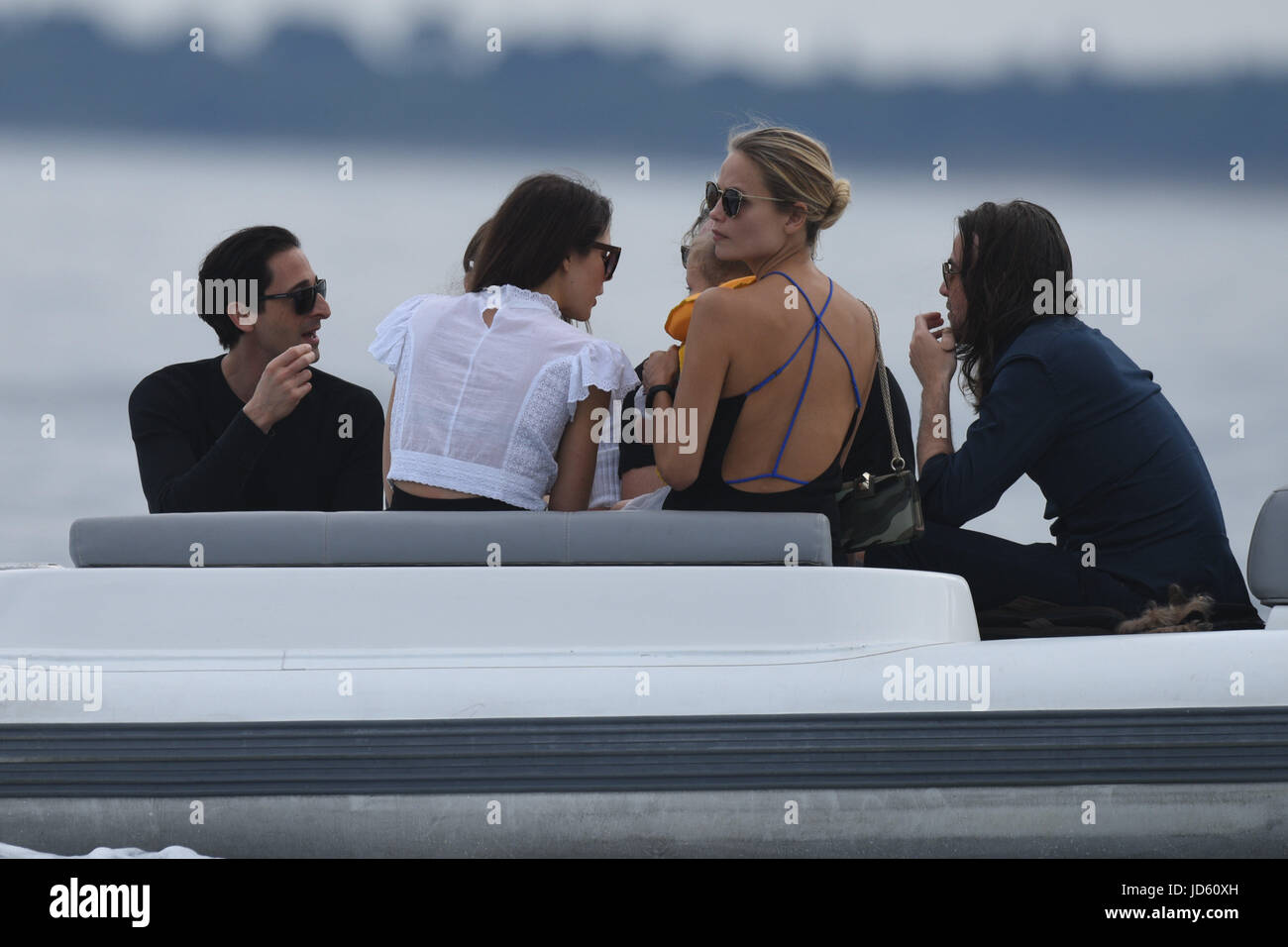 Adrien Brody and his family leaving the Eden Roc Hotel in Antibes ...