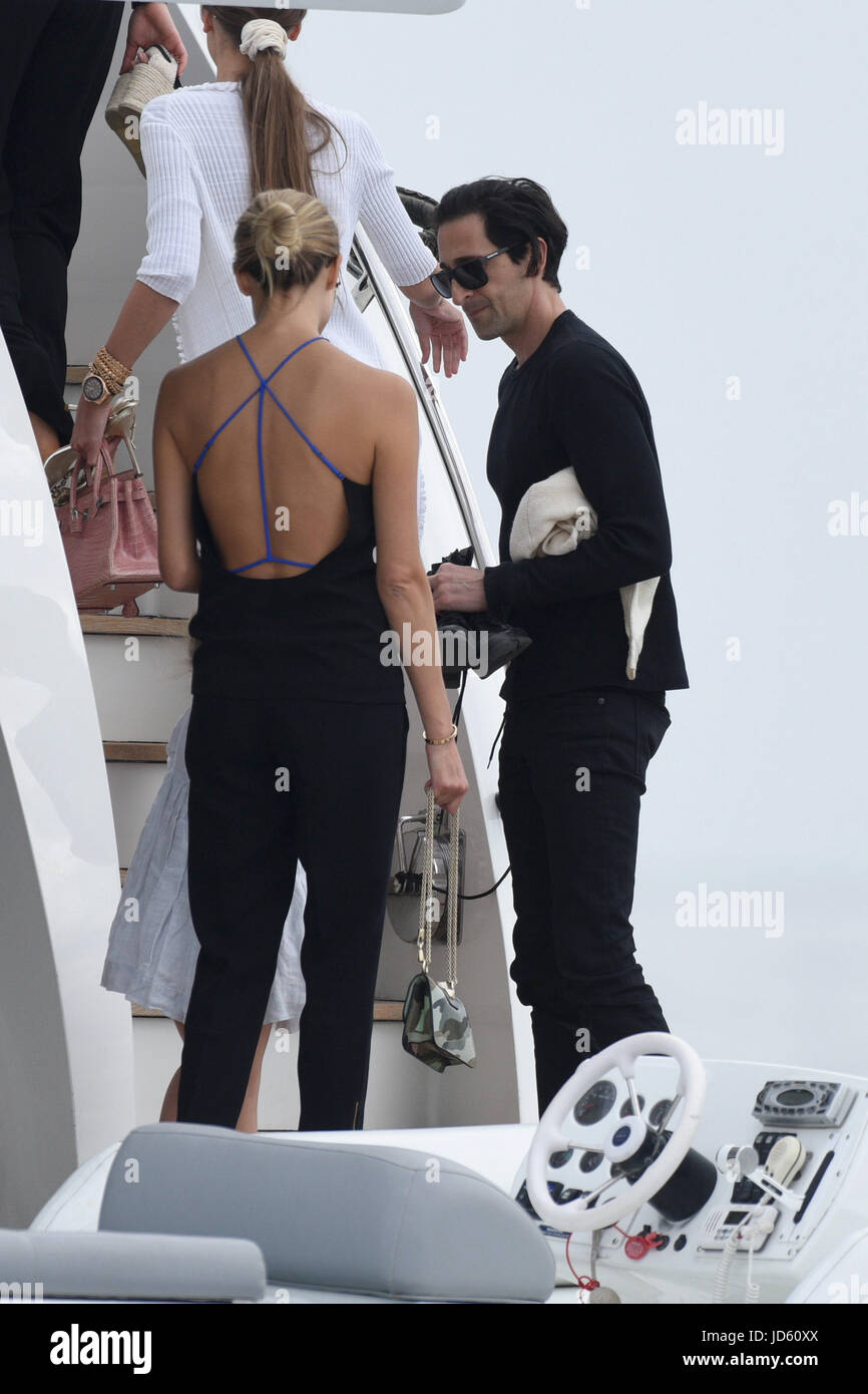 Adrien Brody and his family leaving the Eden Roc Hotel in Antibes ...