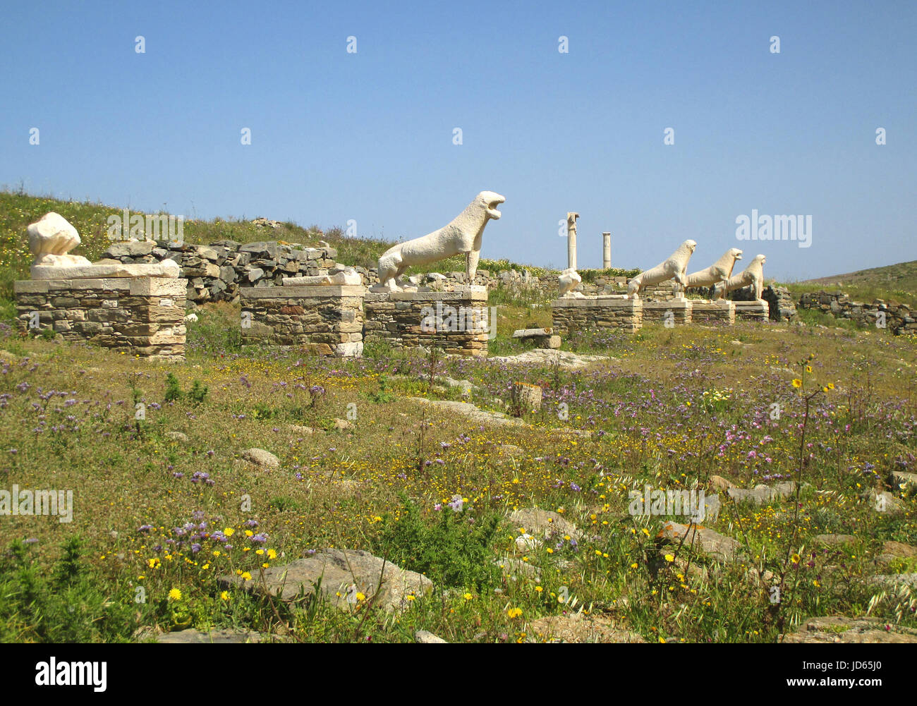 Terrace of the Lions with the Famous Lions of the Naxians' Statues ...