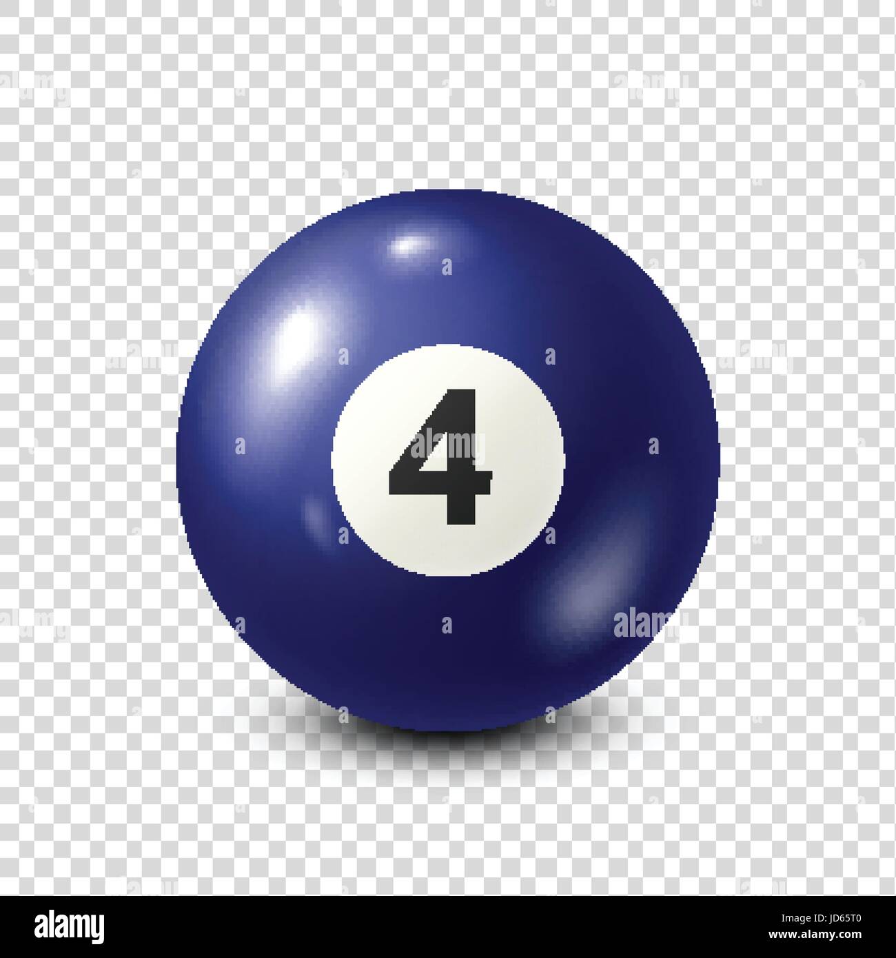 Billiard,blue pool ball with number 4.Snooker. Transparent background ...