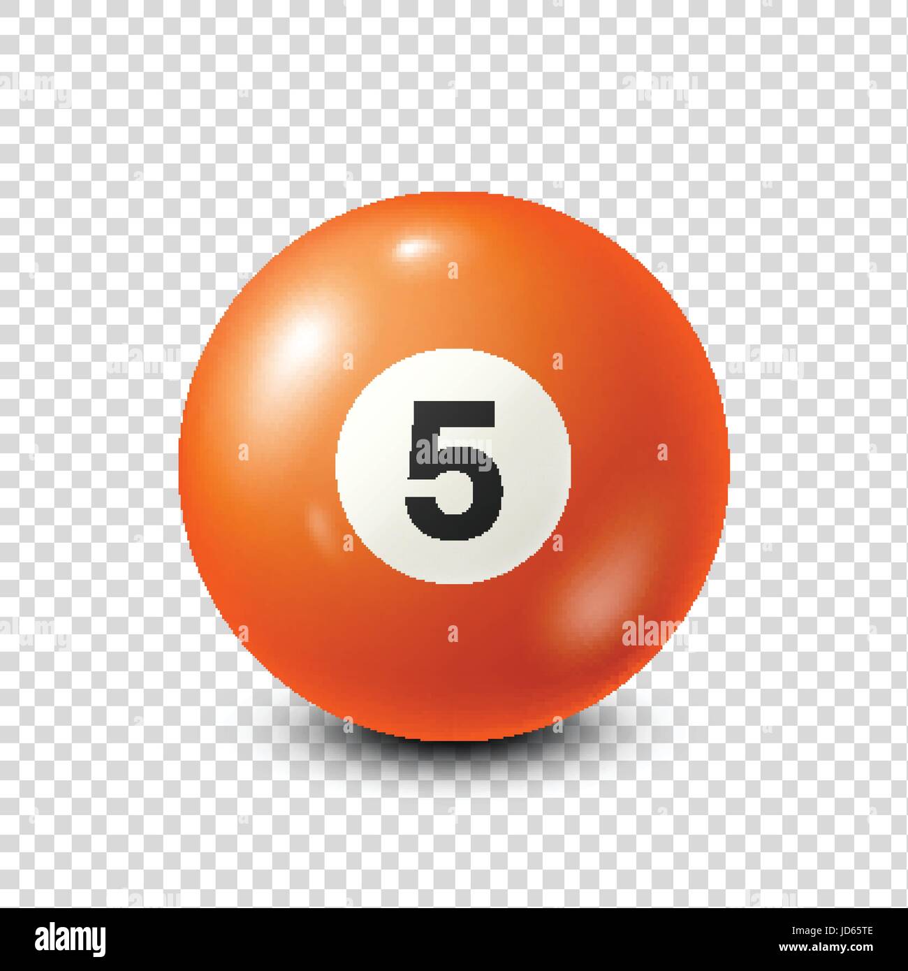 Billiard,orange pool ball with number 5.Snooker. Transparent background ...