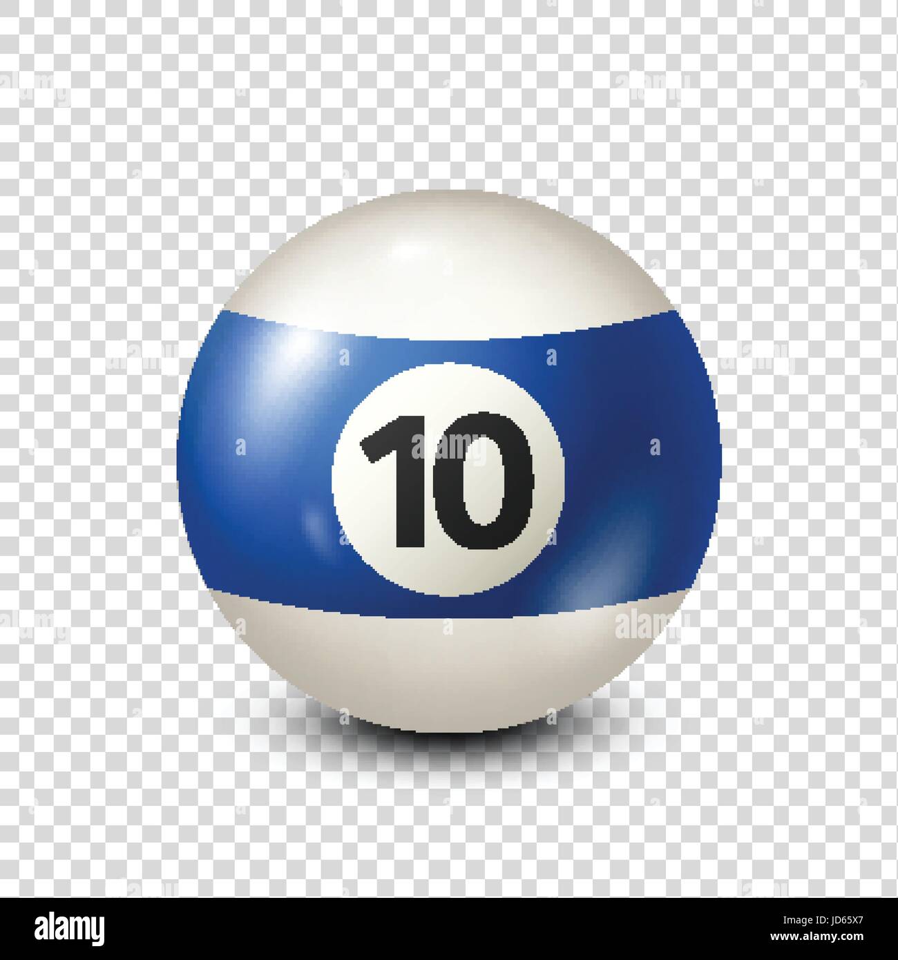 Billiard,blue pool ball with number 10.Snooker. Transparent background ...
