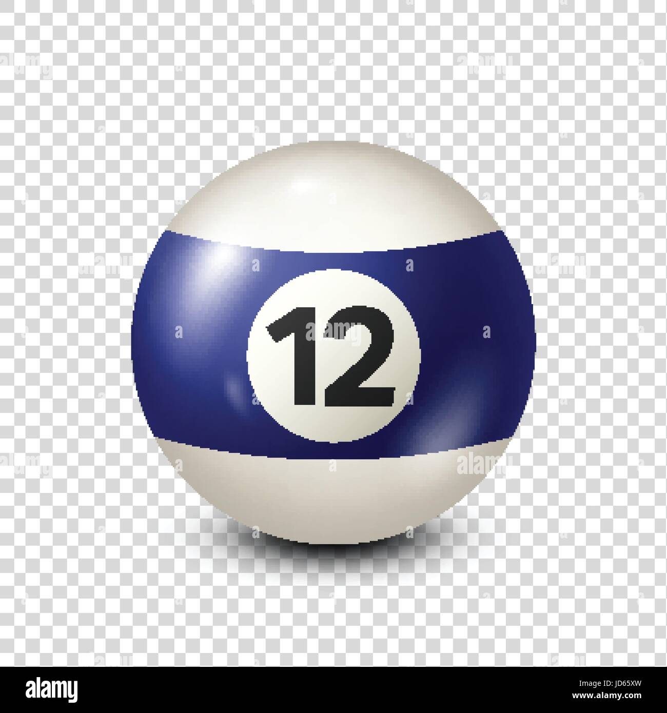 Billiard,blue pool ball with number 12.Snooker. Transparent background ...